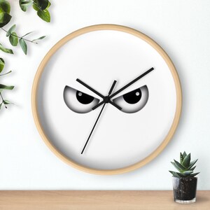 Angry Eyes Clock, Angry Face Wall Clock, Unique Wall Clock, Funny Clock ...