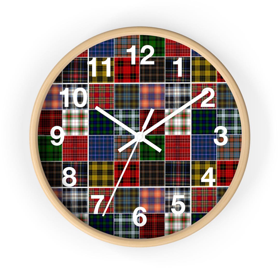 Patchwork Wall Clock, Quilt Wall Clock, Patchwork Pattern Clock ...