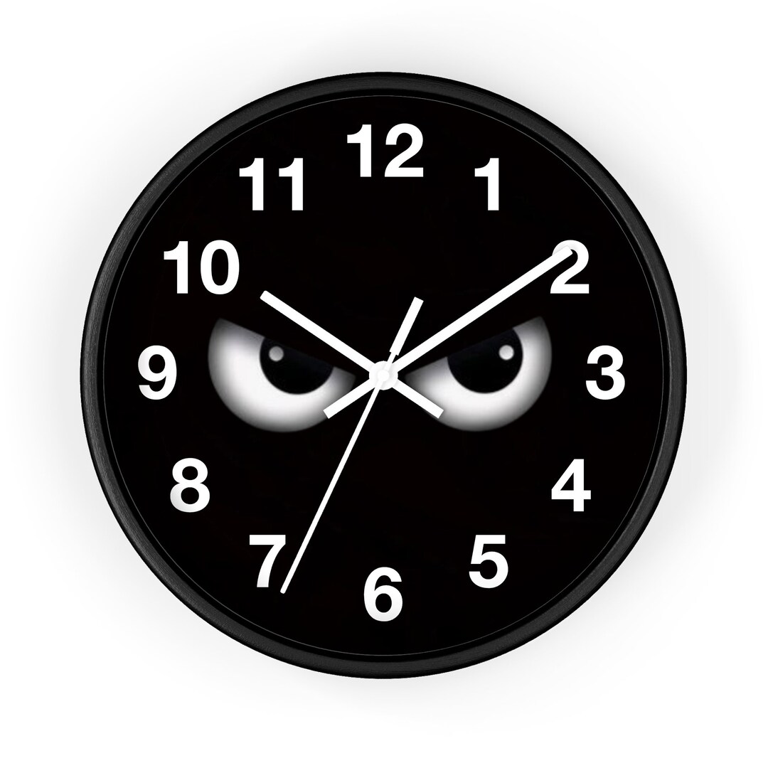 Watchful Eyes Clock, Angry Face Wall Clock, Funny Clock, Unique Wall ...