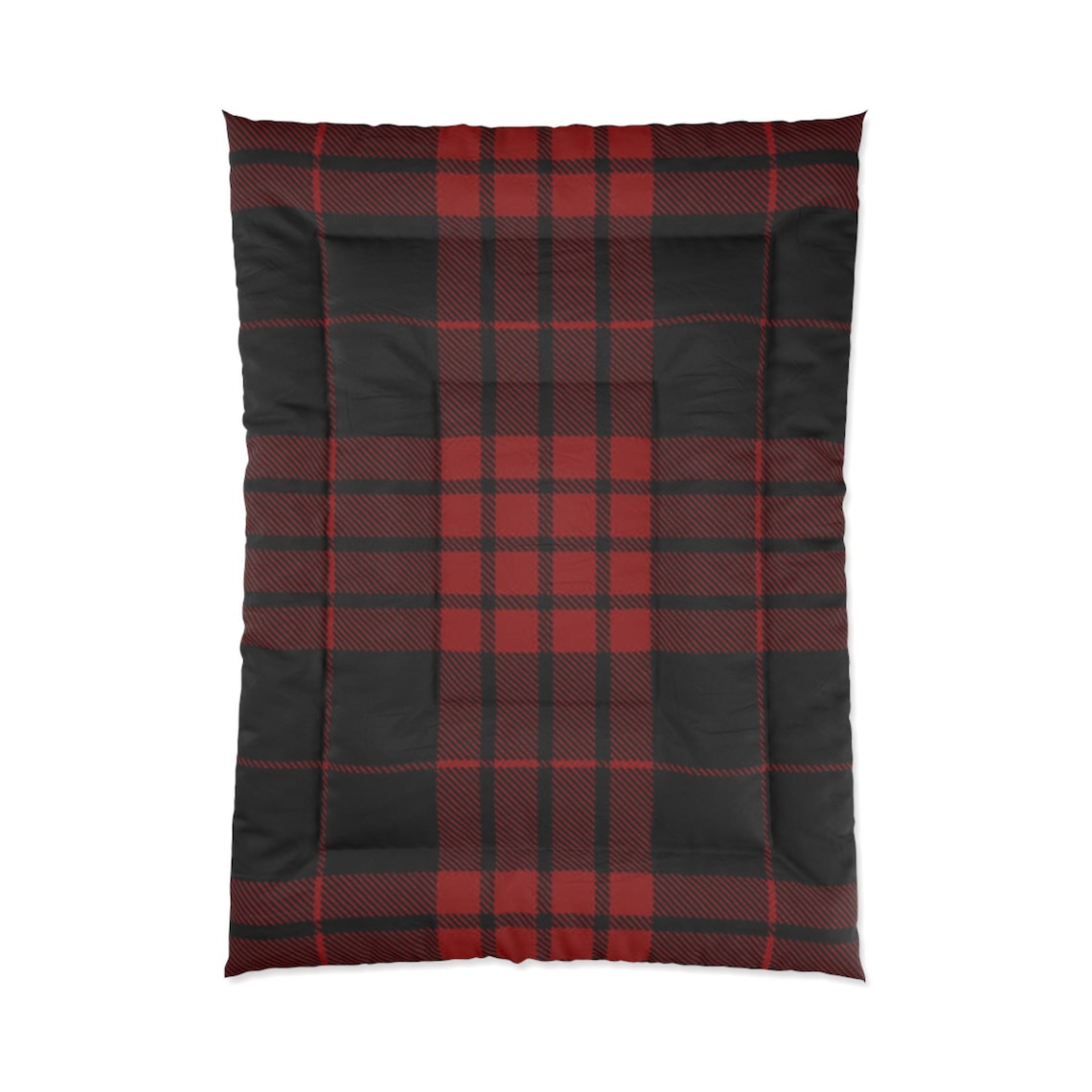 Comforter, Red Plaid Comforter, Tartan Checkered Bedding, Checkered ...