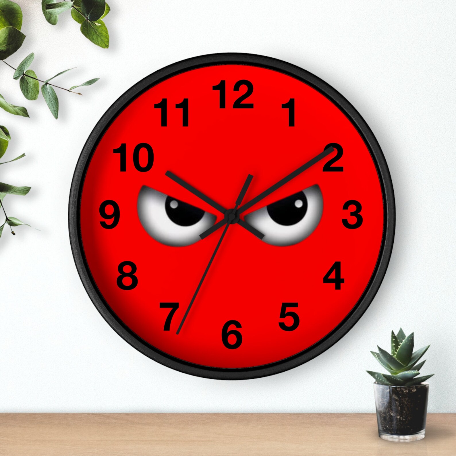 Bold Eyes Clock, Angry Face Wall Clock, Funny Clock, Unique Wall Clock ...