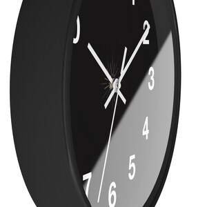 Black Clock, Minimalist Clock, Modern Wall Clock, Cool Wall Clock ...