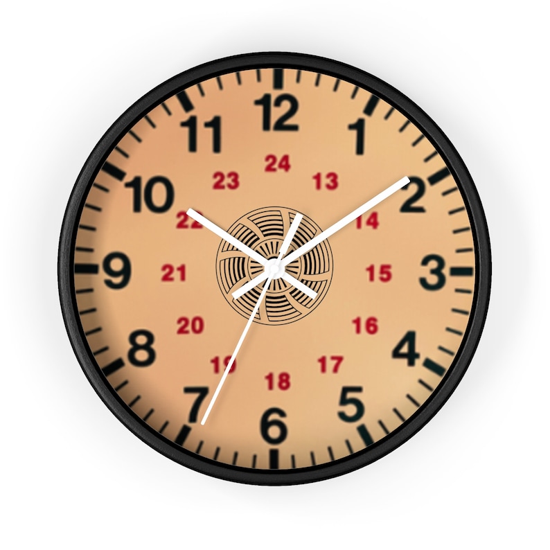 12- and 24-hour Clock, Military Time Clock, 24 Hour Military Wall Clock, Military Analog Clock ...