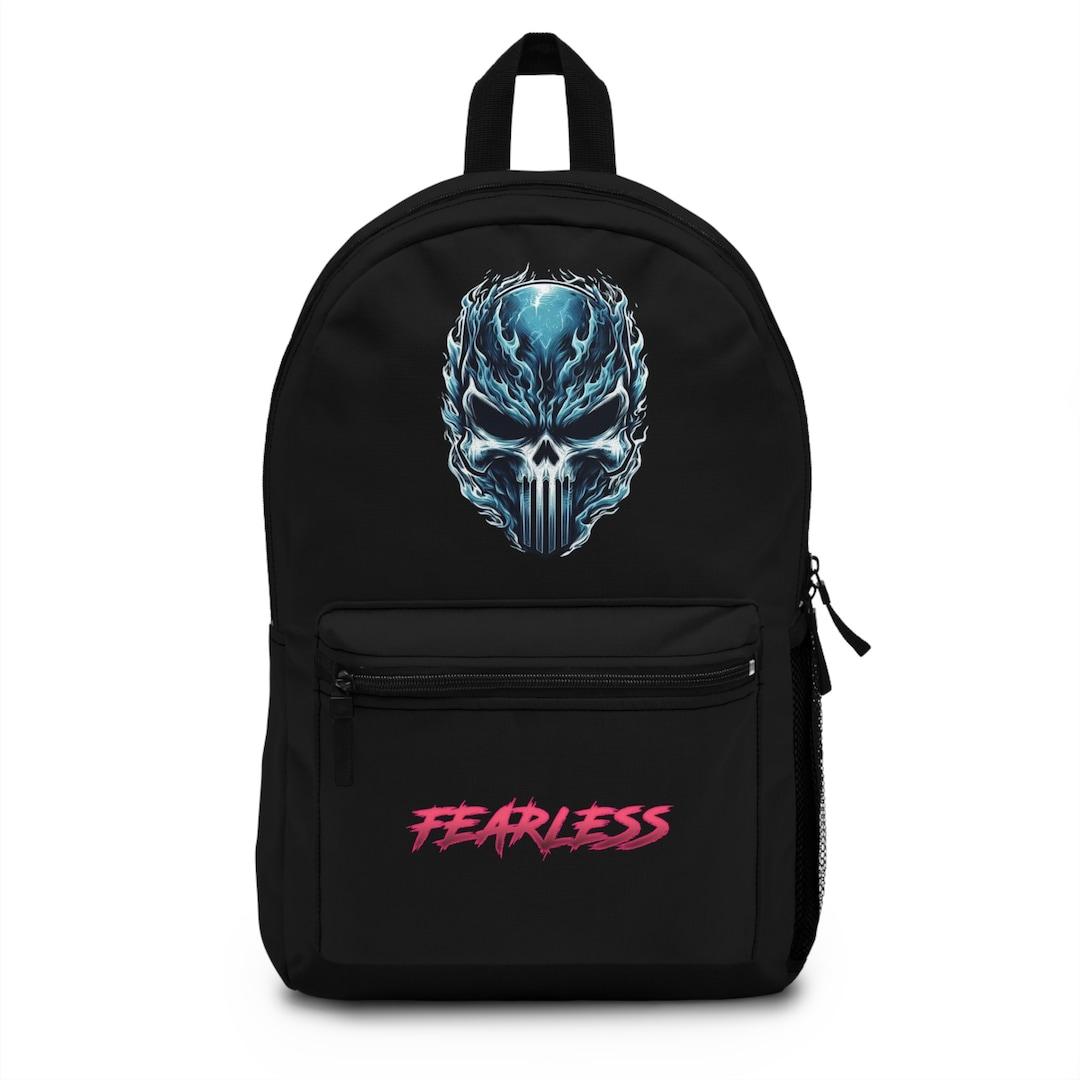 Flaming Alien Skull Backpack, Goth Backpack, Cool Backpack, Unique ...