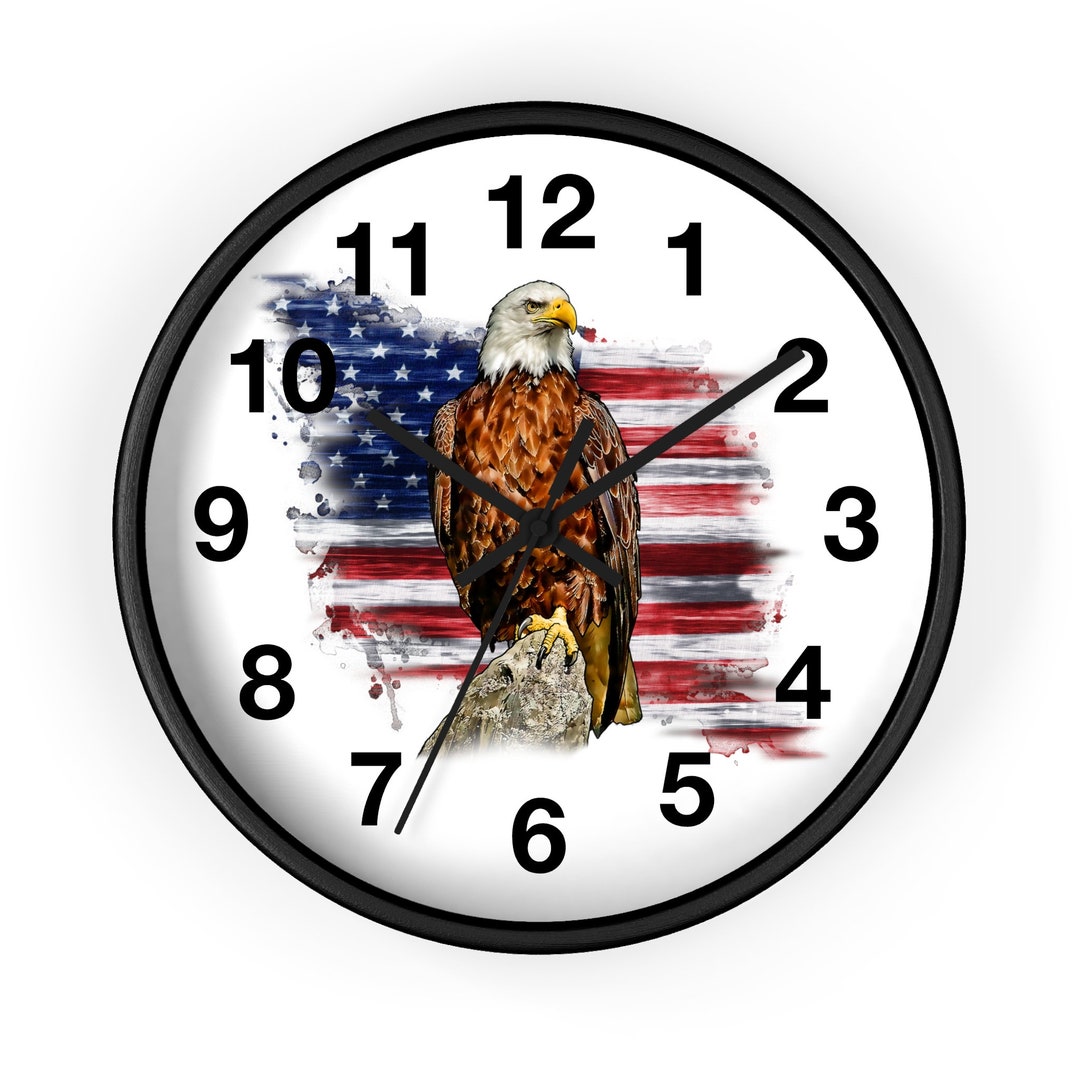Wall Clock American Flag Clock Unique Wall Clock Kitchen - Etsy