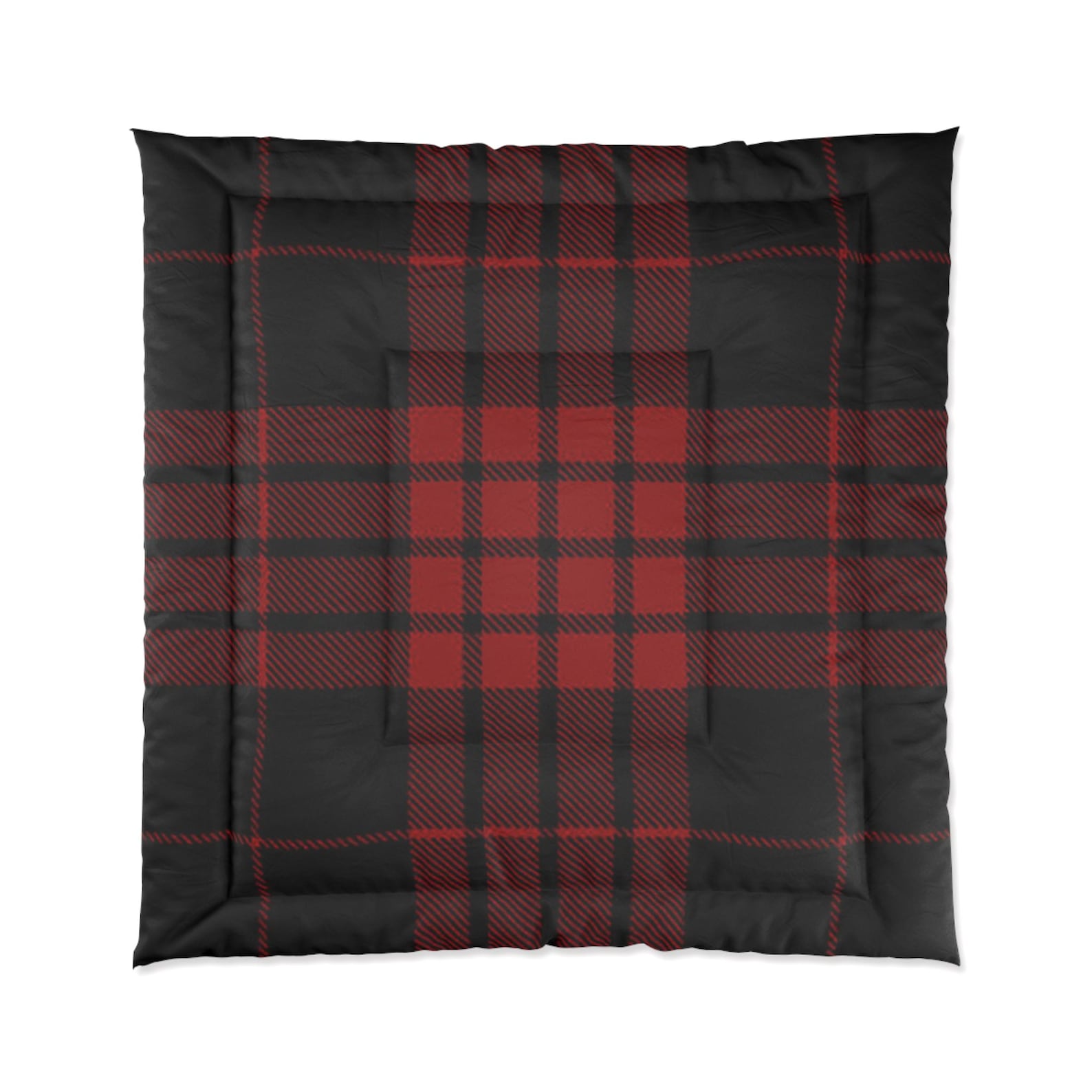 Comforter, Red Plaid Comforter, Tartan Checkered Bedding, Checkered ...