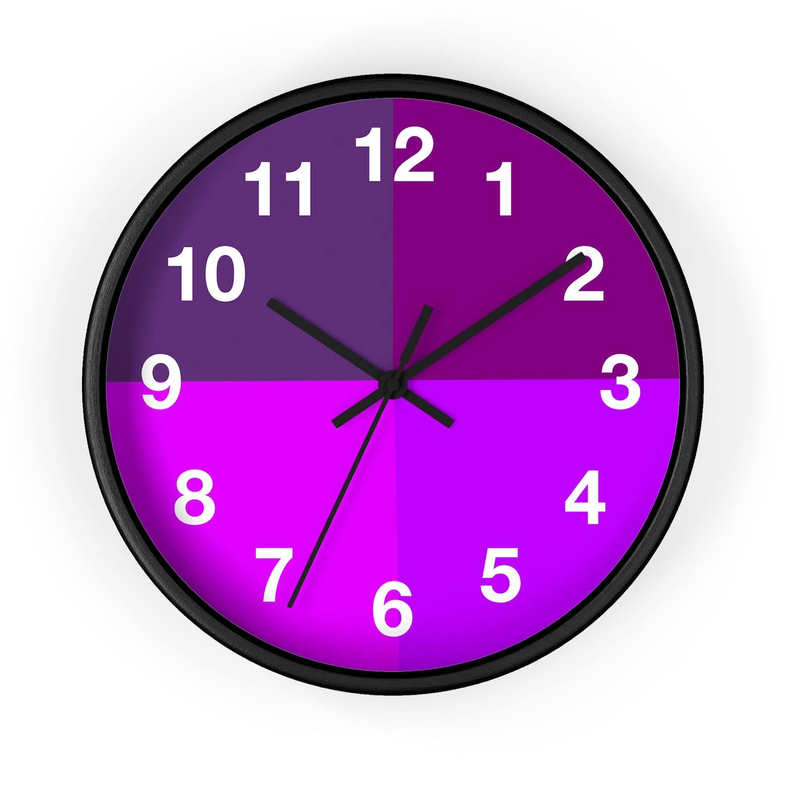 Four Tone Clock, Purple Clock, Quadrant Toned Clock, Multi Shade Clock ...