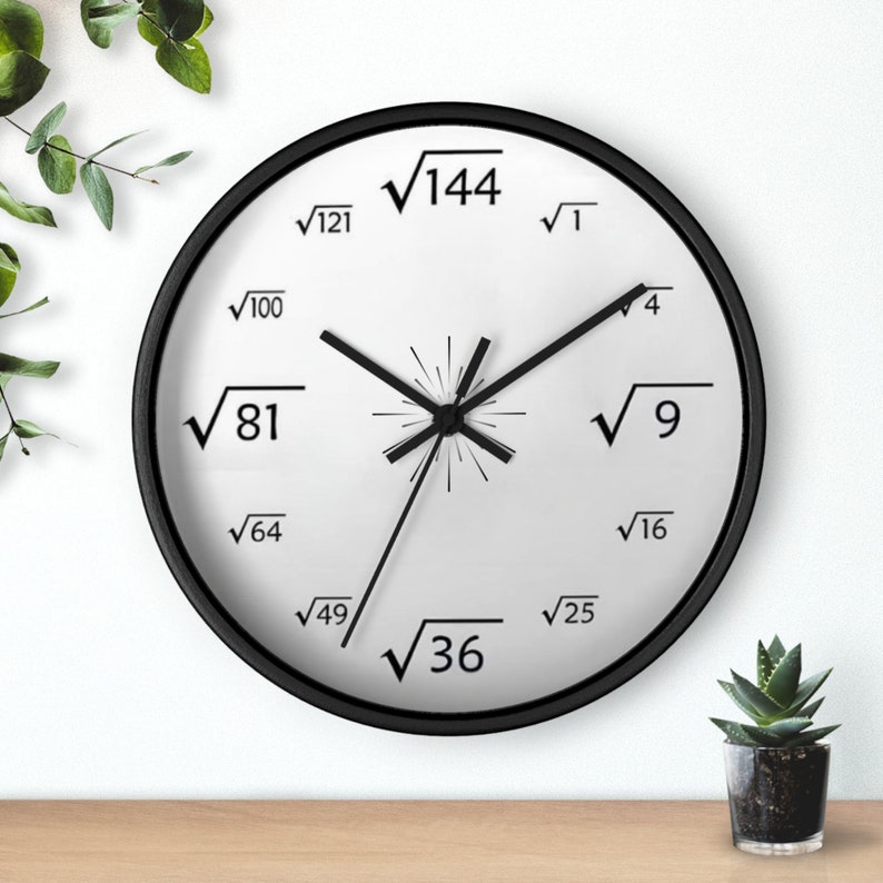 Square Root Wall Clock, Math Clock, Unique Wall Clock, Kids Clock ...