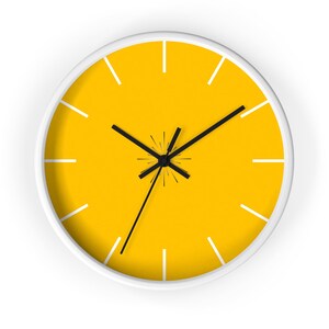 Yellow Clock, Minimalist Clock, Cool Wall Clock, Simple Wall Clock ...