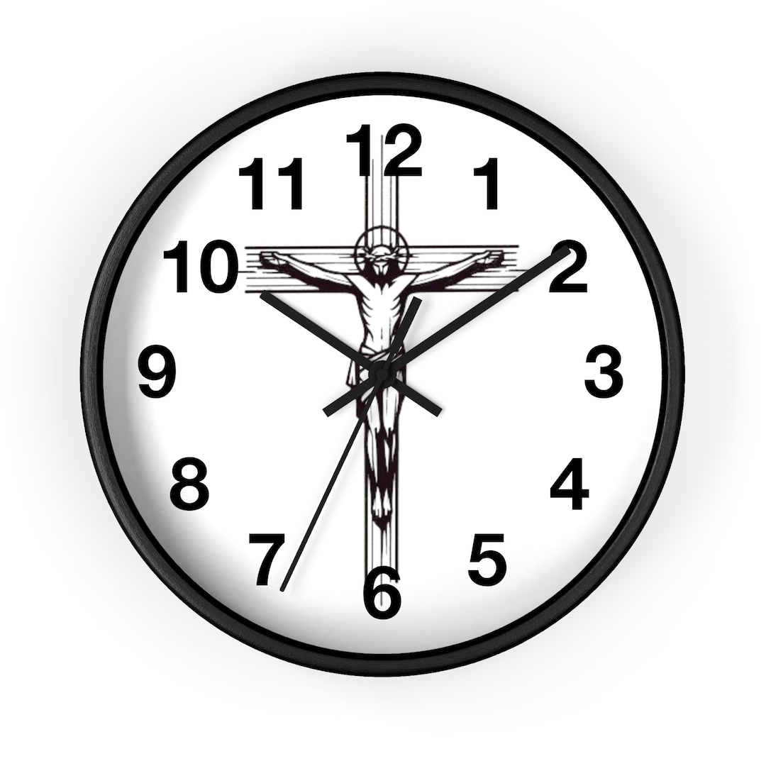 Jesus Cross Wall Clock, Jesus Crucifix Clock, Christian Clock ...