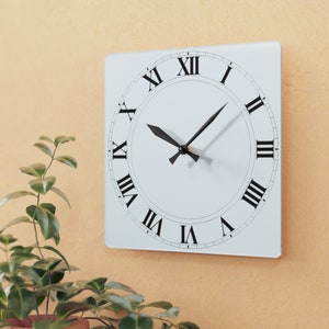 Acrylic Wall Clock, Roman Numeral Clock, Square Clock, Round Clock ...
