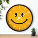 Smiley Clock, Yellow Smiley Clock, Happy Face Clock, Emoji Clock ...