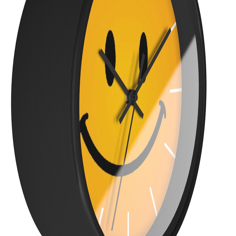 Smiley Clock, Yellow Smiley Clock, Happy Face Clock, Emoji Clock ...