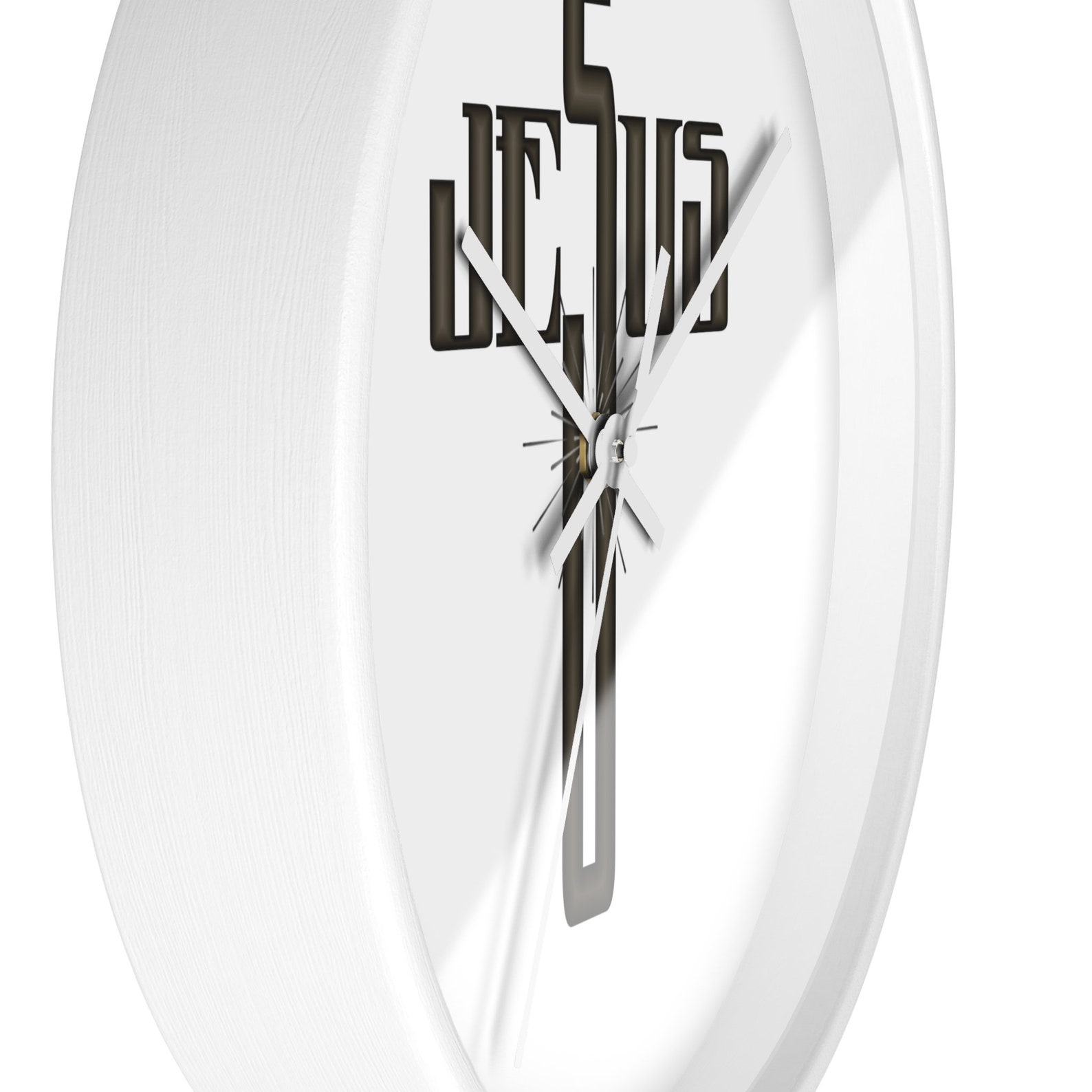 Jesus Word Art Clock, Jesus Cross Wall Clock, Christian Clock, Cross ...