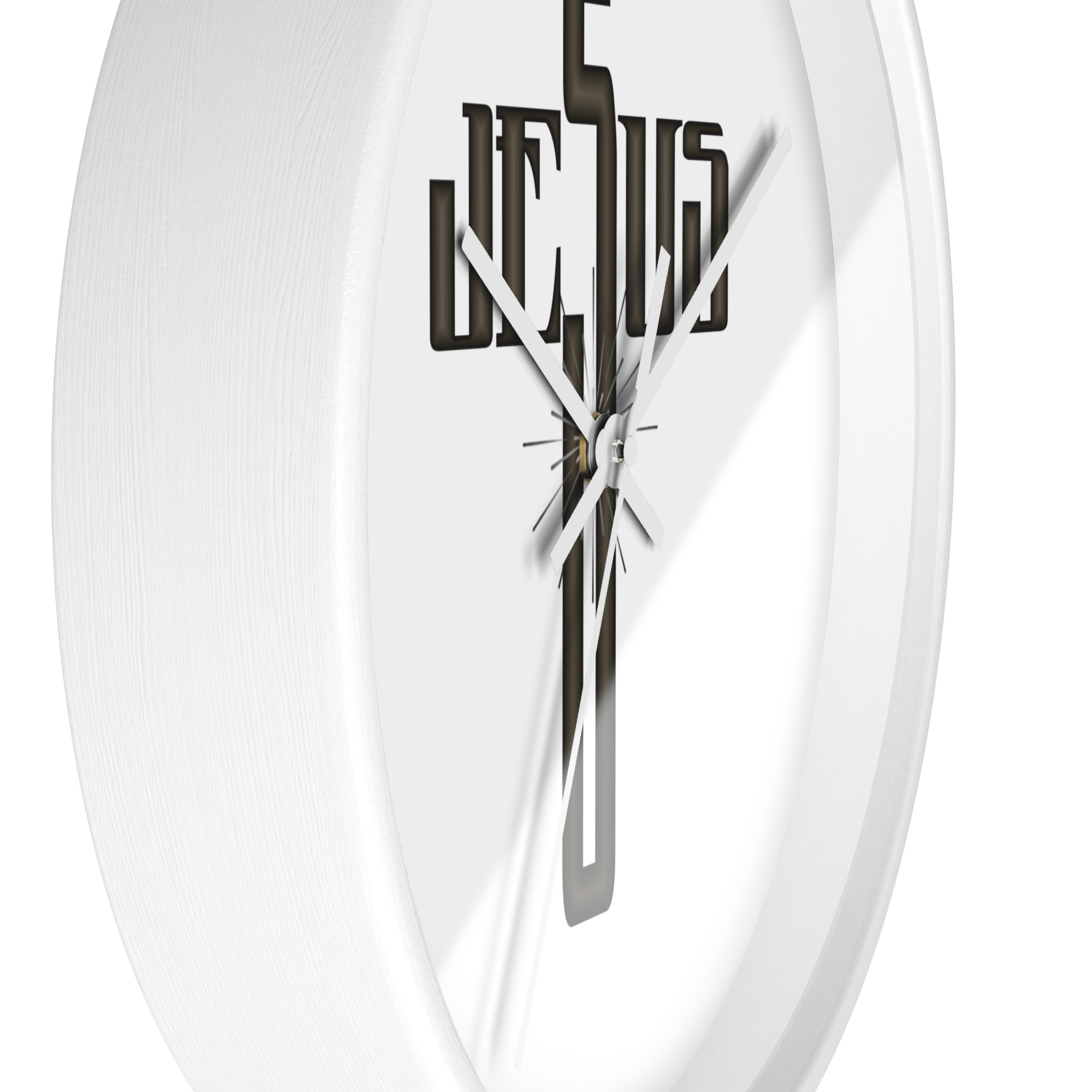 Jesus Word Art Clock, Jesus Cross Wall Clock, Christian Clock, Cross ...