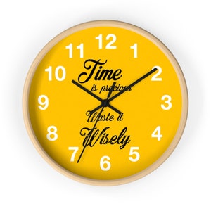Time is Precious Wall Clock, Motivational Clock, Inspirational Wall ...