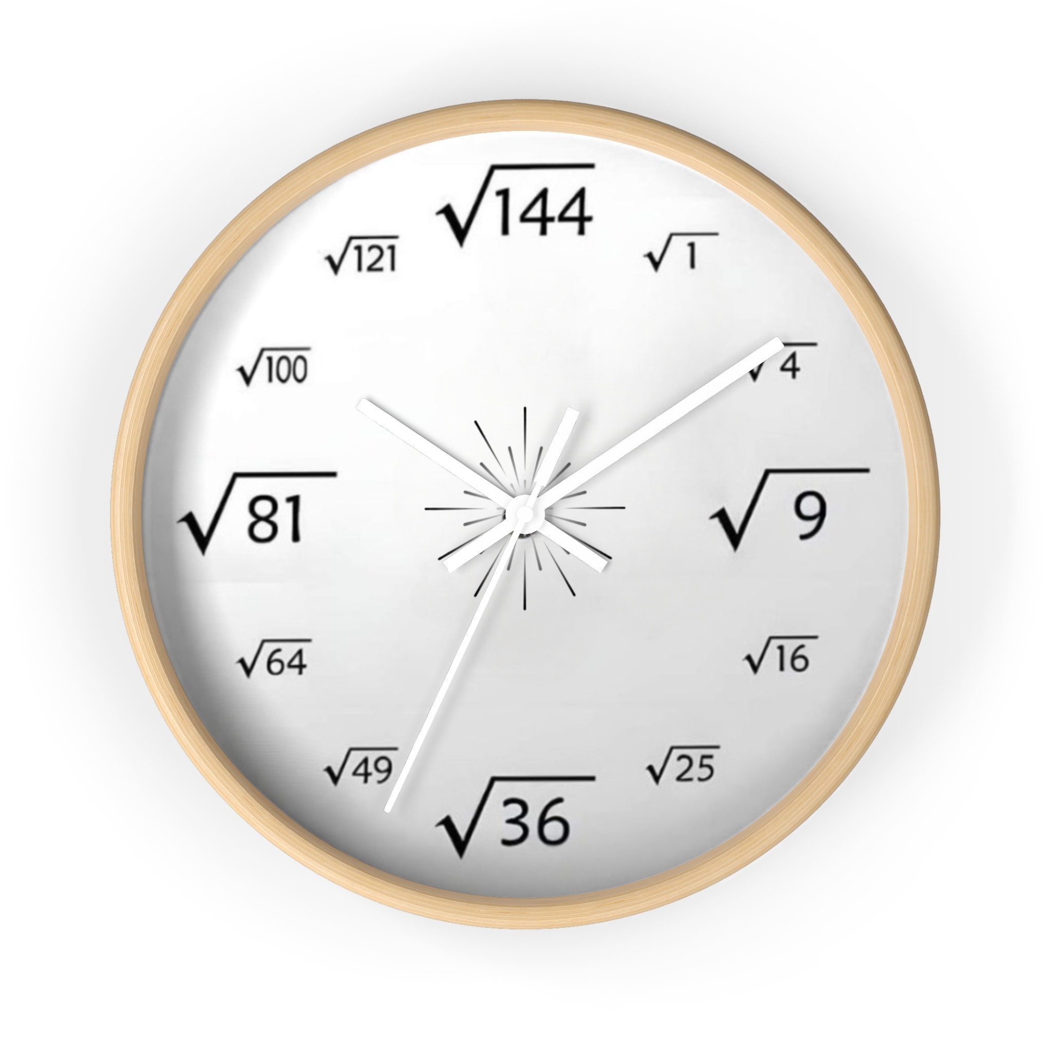 Square Root Wall Clock, Math Clock, Unique Wall Clock, Kids Clock ...