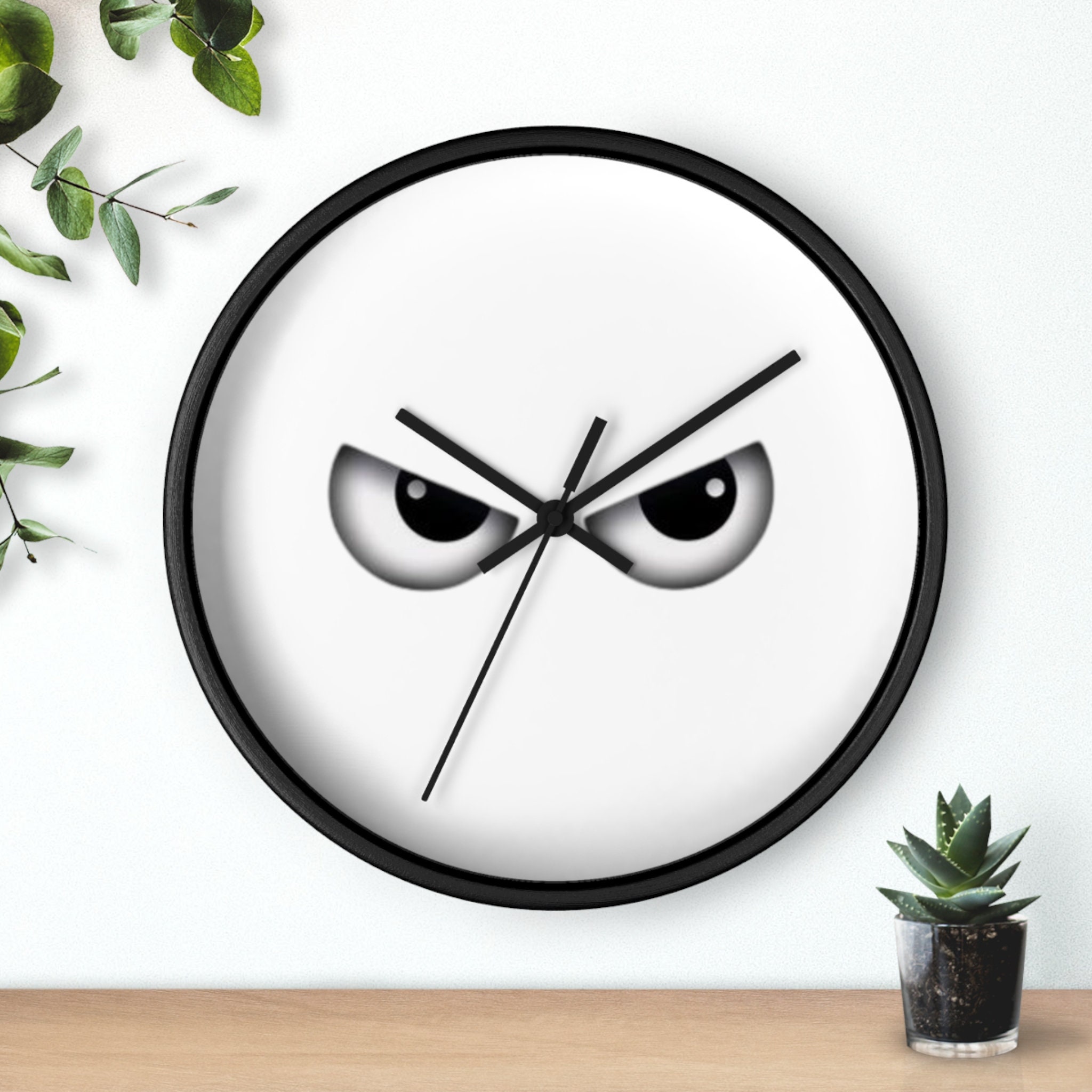 Angry Eyes Clock, Angry Face Wall Clock, Unique Wall Clock, Funny Clock ...