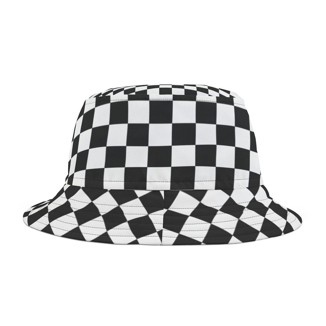 Bucket Hat, Checkered Bucket Hat, Checker Bucket Hat, Unique Bucket Hat ...