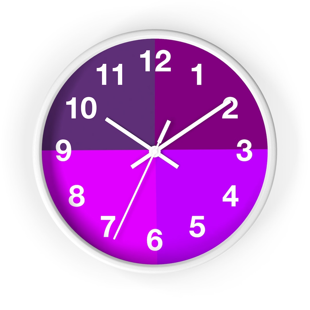 Four Tone Clock, Purple Clock, Quadrant Toned Clock, Multi Shade Clock ...