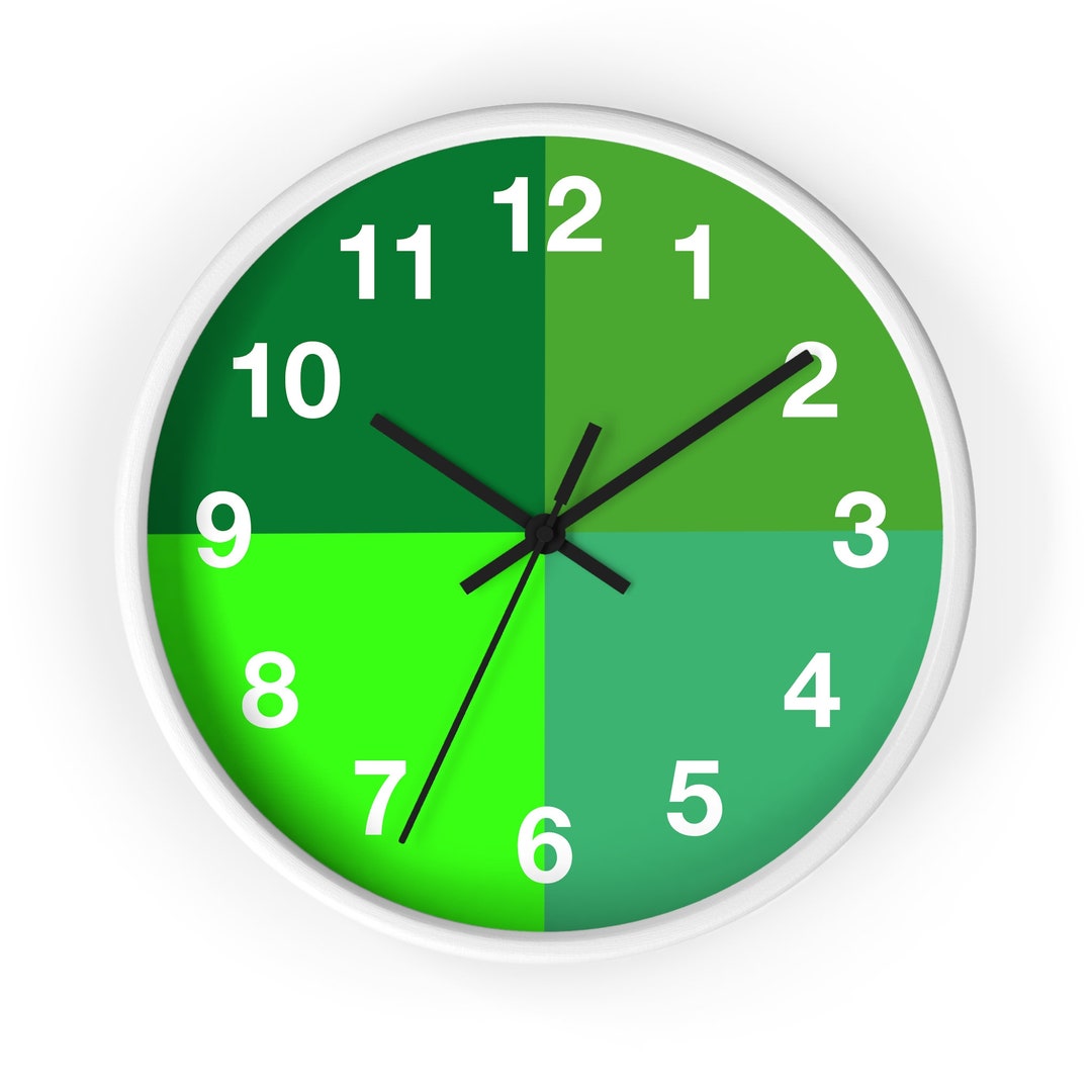 Four Tone Clock, Green Clock, Quadrant Toned Clock, Multi Shade Clock ...
