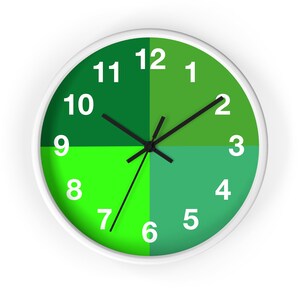 Four Tone Clock, Green Clock, Quadrant Toned Clock, Multi Shade Clock ...