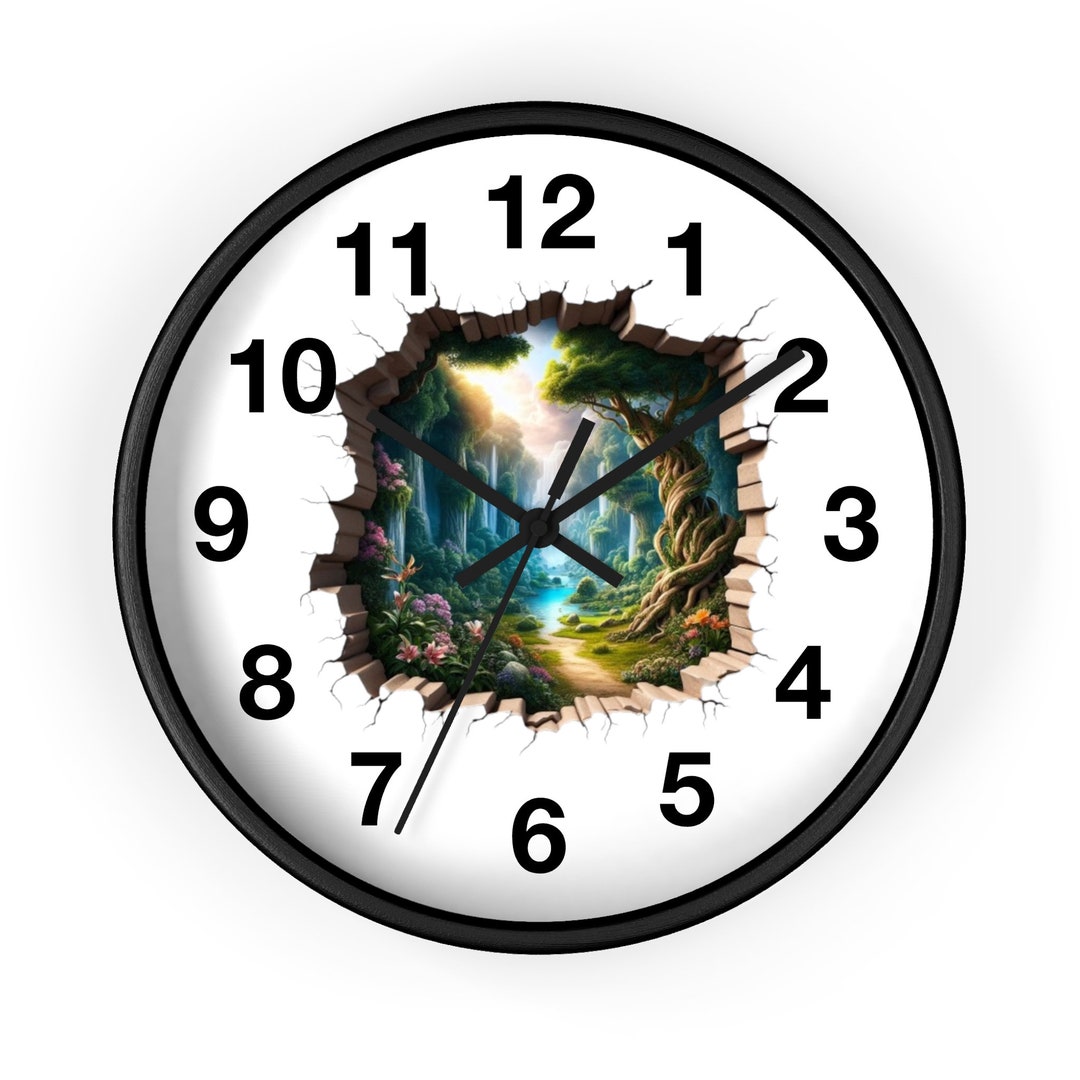 Jungle Garden Clock, Cool Clock, Modern Wall Clock, Living Room Clock ...