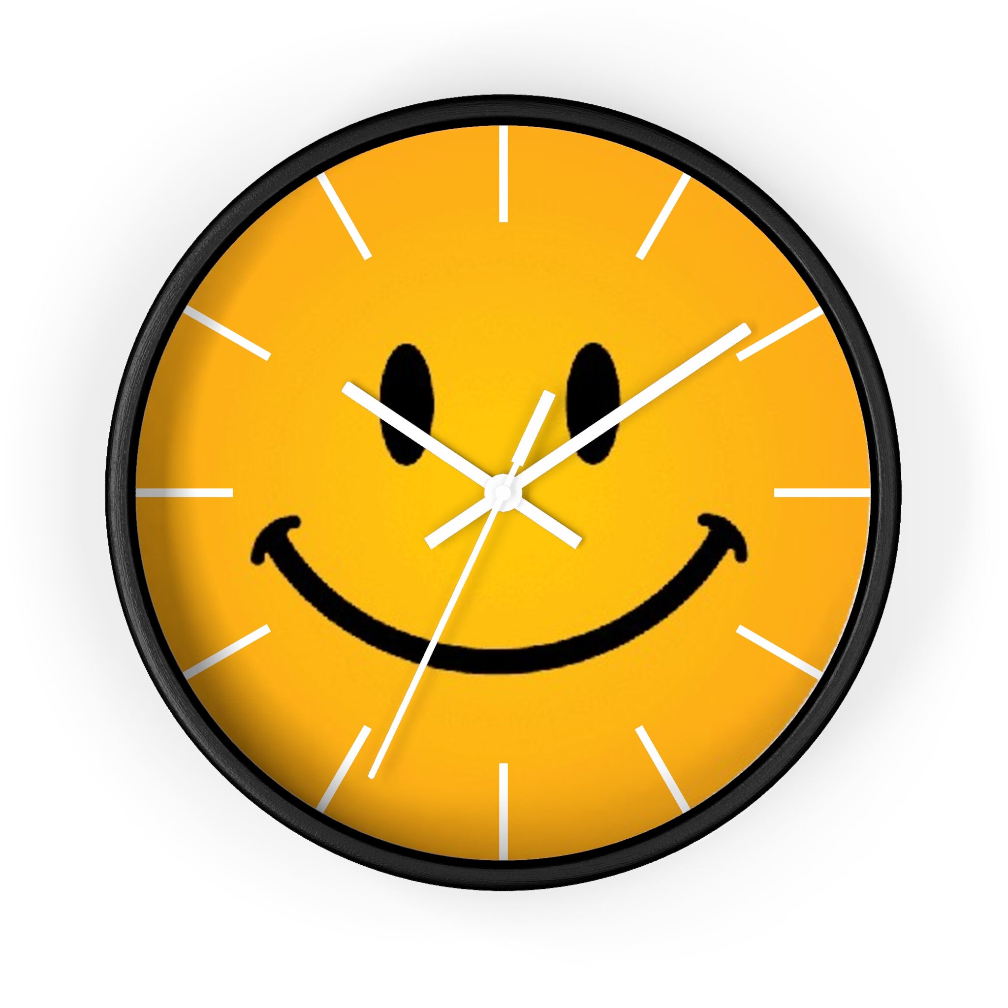 Smiley Clock, Yellow Smiley Clock, Happy Face Clock, Emoji Clock ...