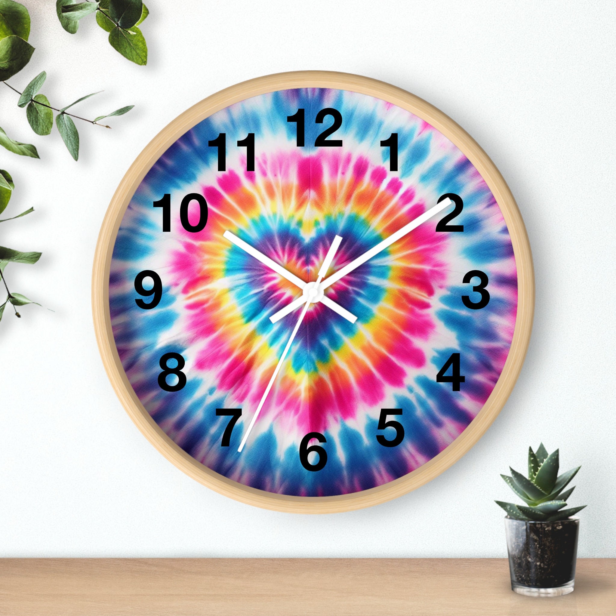 Wall Clock, Modern Clock, Rainbow Clock, Colorful Clock, Art Deco Wall ...