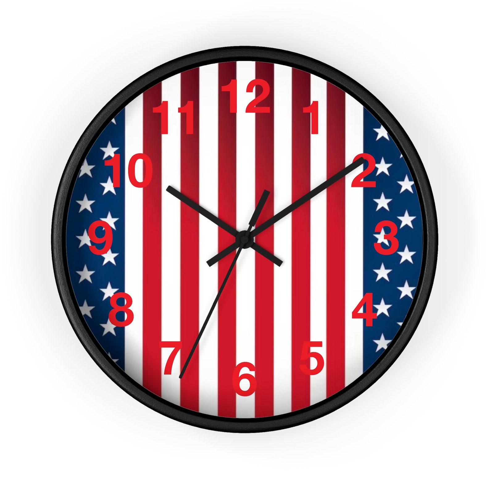 American Flag Clock, Patriotic Wall Clock, USA Flag Clock, American ...