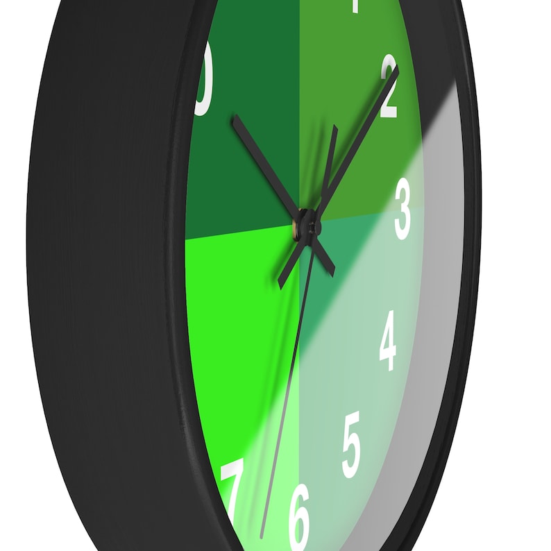 Four Tone Clock, Green Clock, Quadrant Toned Clock, Multi Shade Clock ...