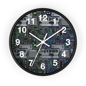 Circuit Board Wall Clock, Technology Clock, Electronics Design Clock, High Tech Wall Art, Unique ...