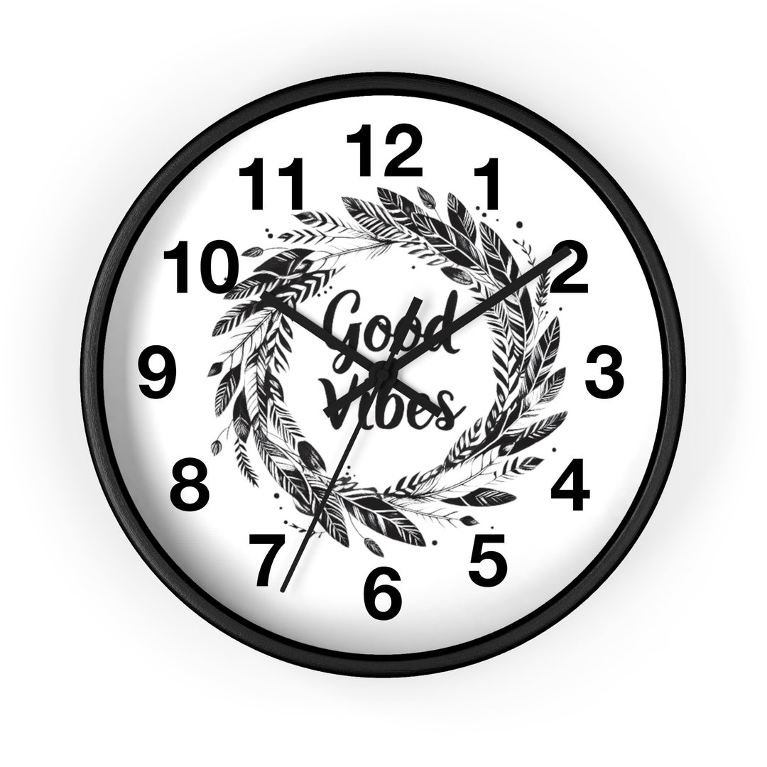 Good Vibes Wall Clock, Good Vibes Clock, Unique Wall Clock, Modern Wall ...