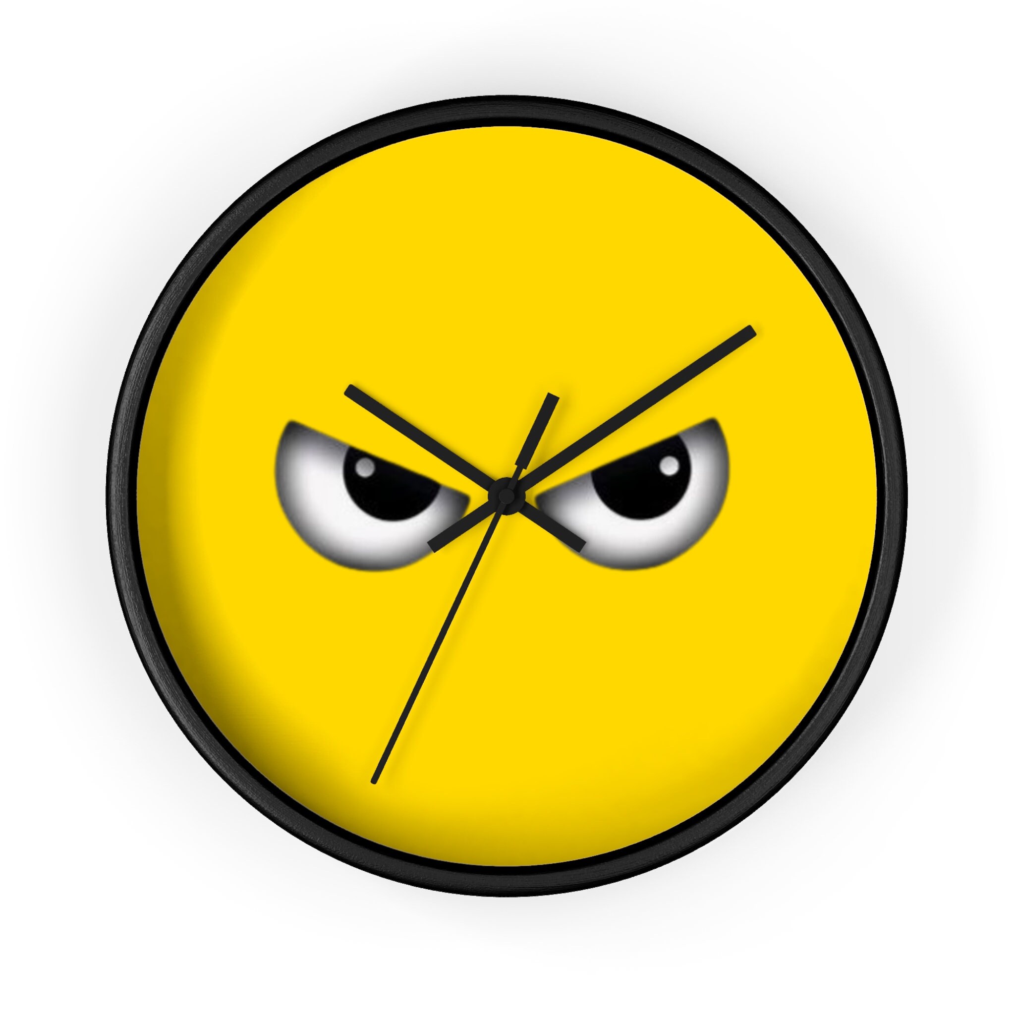 Angry Face Wall Clock, Whimsical Eyes Clock, Funny Clock, Unique Wall ...