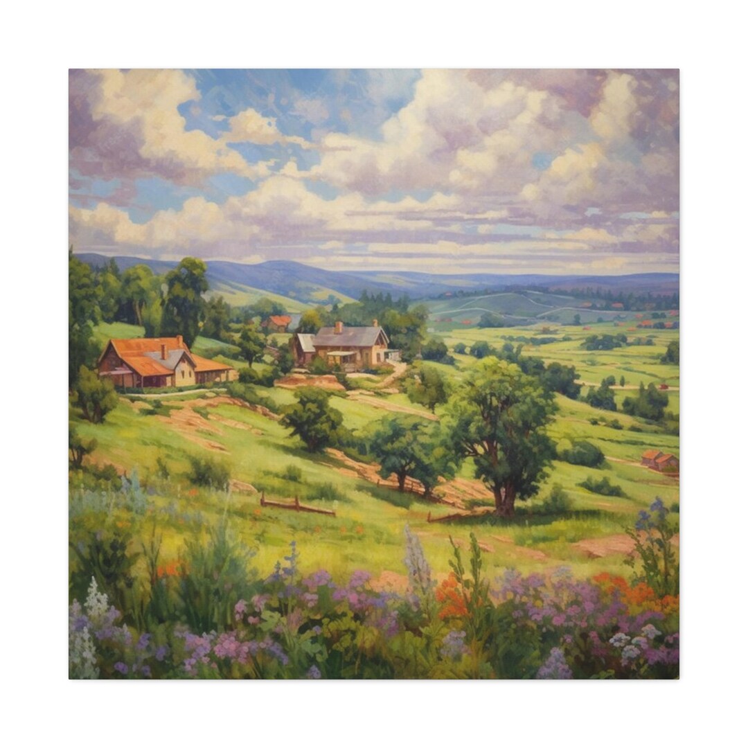 Wall Decoration, Wall Decor, Countryside Painting, Countryside Wall Art ...