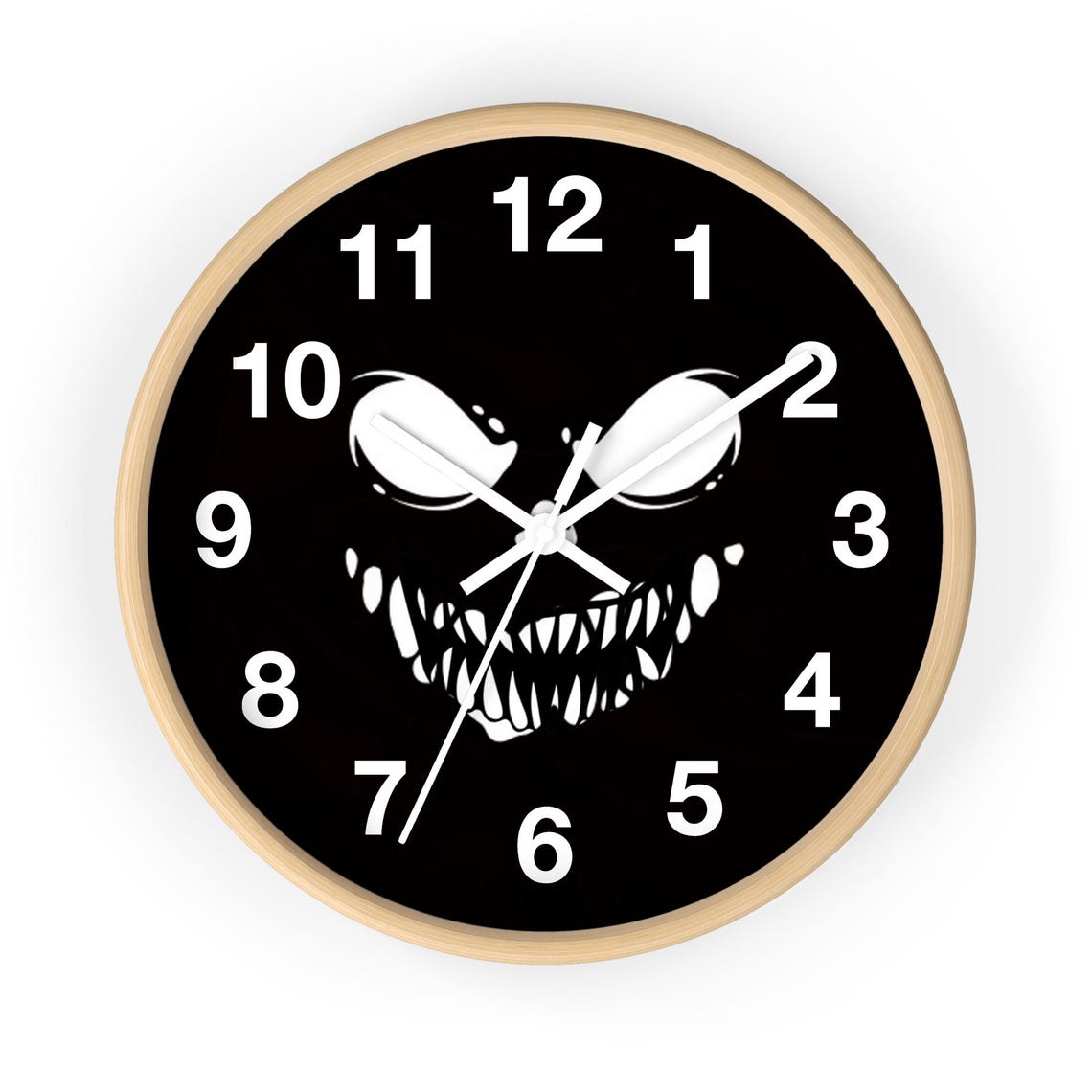 Scary Face Clock, Scary Grinning Face Clock, Spooky Face Clock, Spooky ...