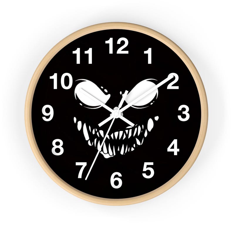 Scary Face Clock, Scary Grinning Face Clock, Spooky Face Clock, Spooky ...