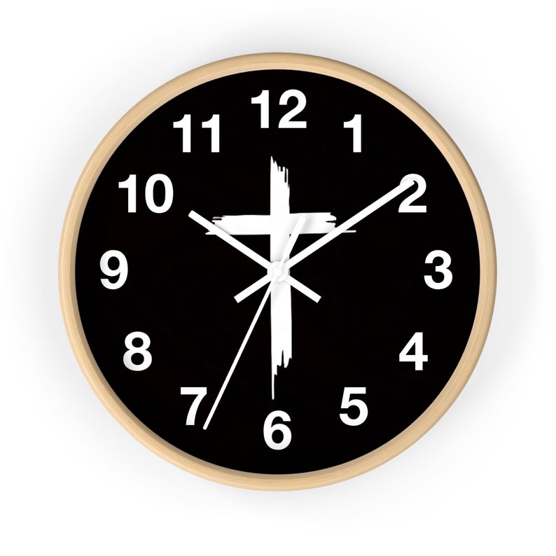 Crucifix Cross Brush Strokes Clock, Jesus Crucifix Clock, Jesus Cross ...