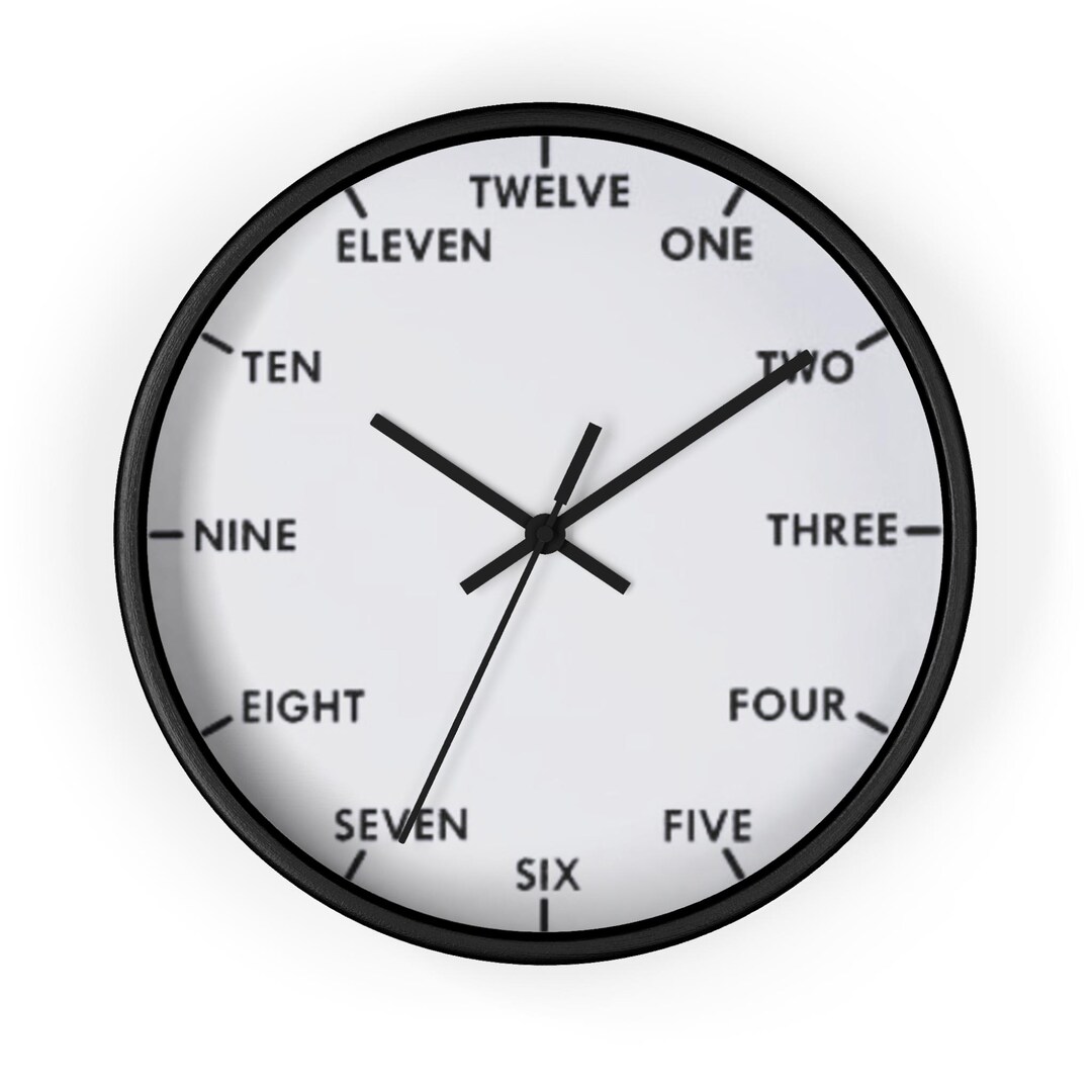 Word Wall Clock, Word Number Clock, Word Hour Clock, Unique Wall Clock ...