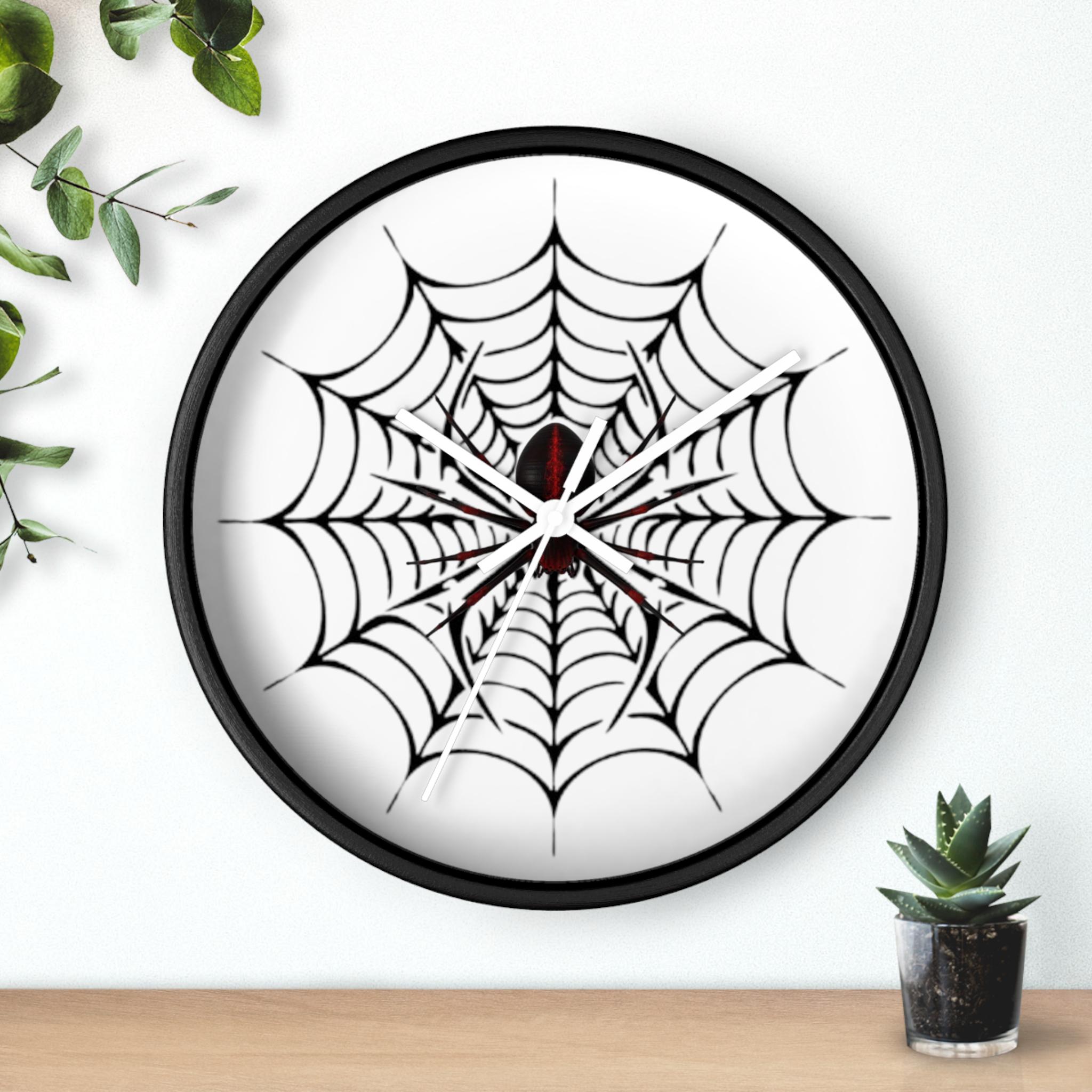Spider Wall Clock, Spider Web Clock, Novelty Clock, Gothic Wall Clock ...