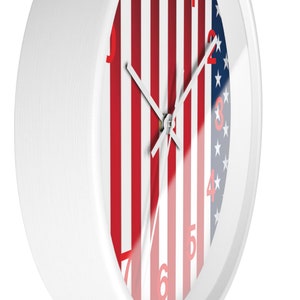 American Flag Clock, Patriotic Wall Clock, USA Flag Clock, American ...