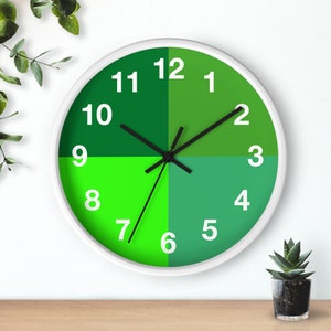 Four Tone Clock, Green Clock, Quadrant Toned Clock, Multi Shade Clock ...