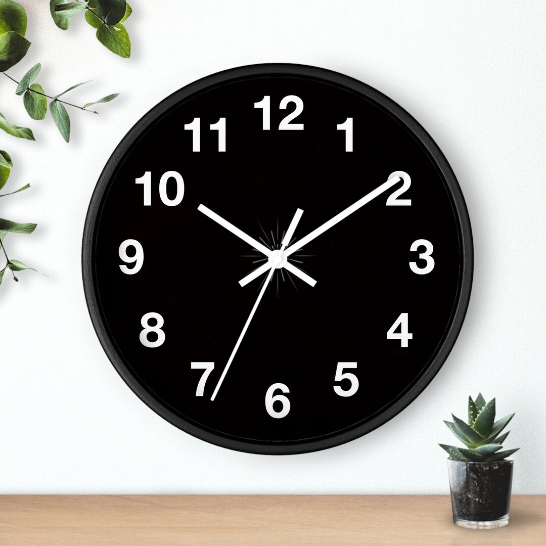 Black Clock, Minimalist Clock, Modern Wall Clock, Cool Wall Clock ...