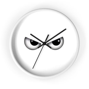 Angry Eyes Clock, Angry Face Wall Clock, Unique Wall Clock, Funny Clock ...