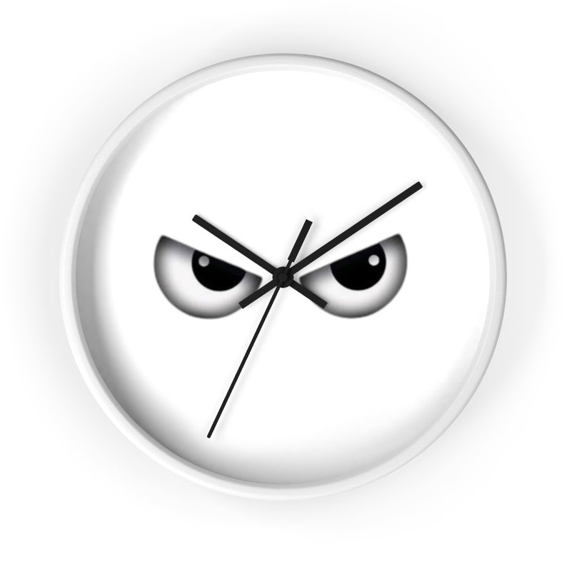 Angry Eyes Clock, Angry Face Wall Clock, Unique Wall Clock, Funny Clock ...