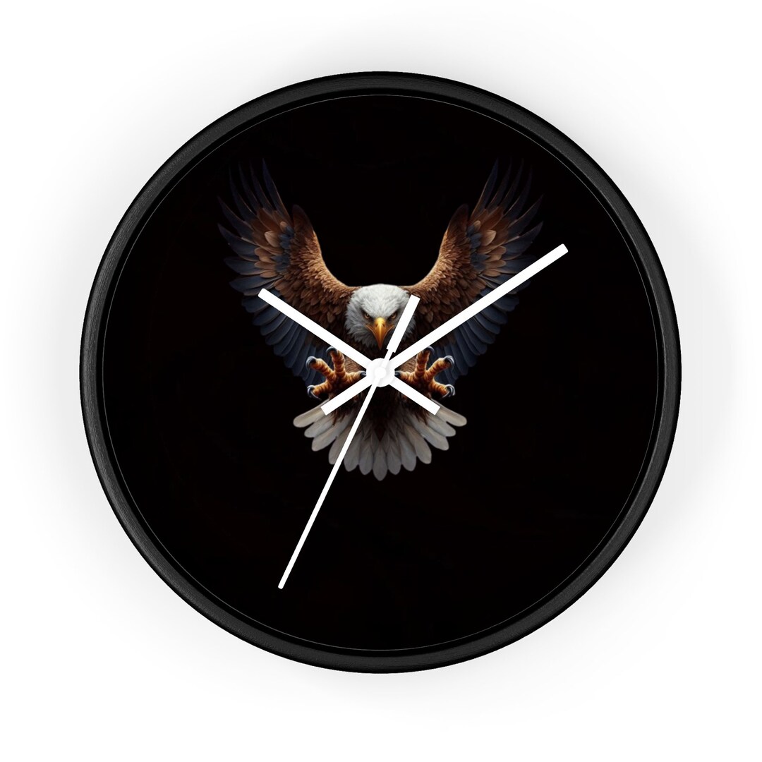 Bald Eagle Clock, American Bald Eagle Clock, Eagle Wall Clock, Bird ...