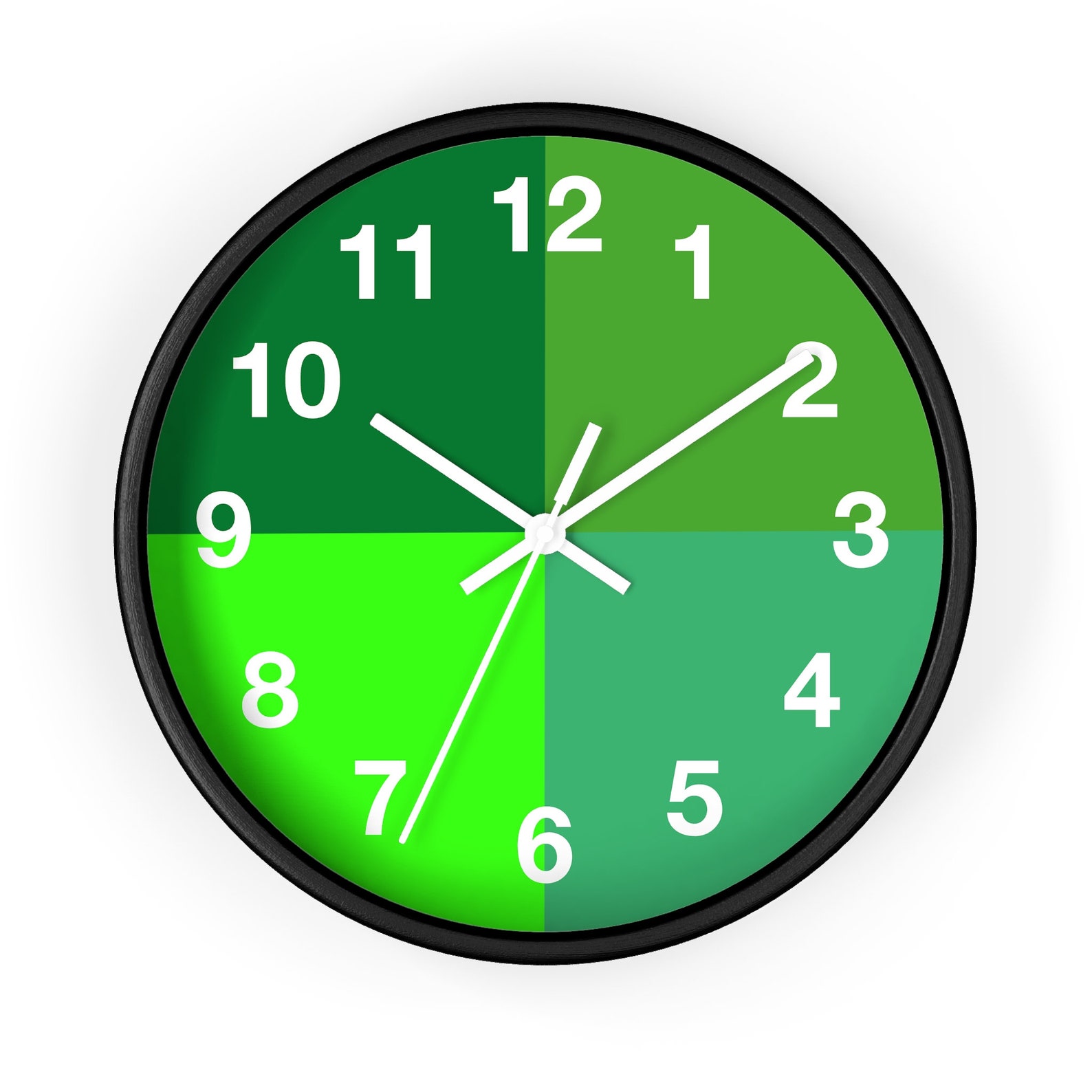 Four Tone Clock, Green Clock, Quadrant Toned Clock, Multi Shade Clock ...