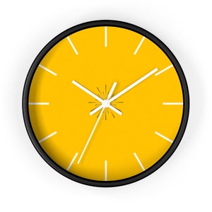 Yellow Clock, Minimalist Clock, Cool Wall Clock, Simple Wall Clock ...