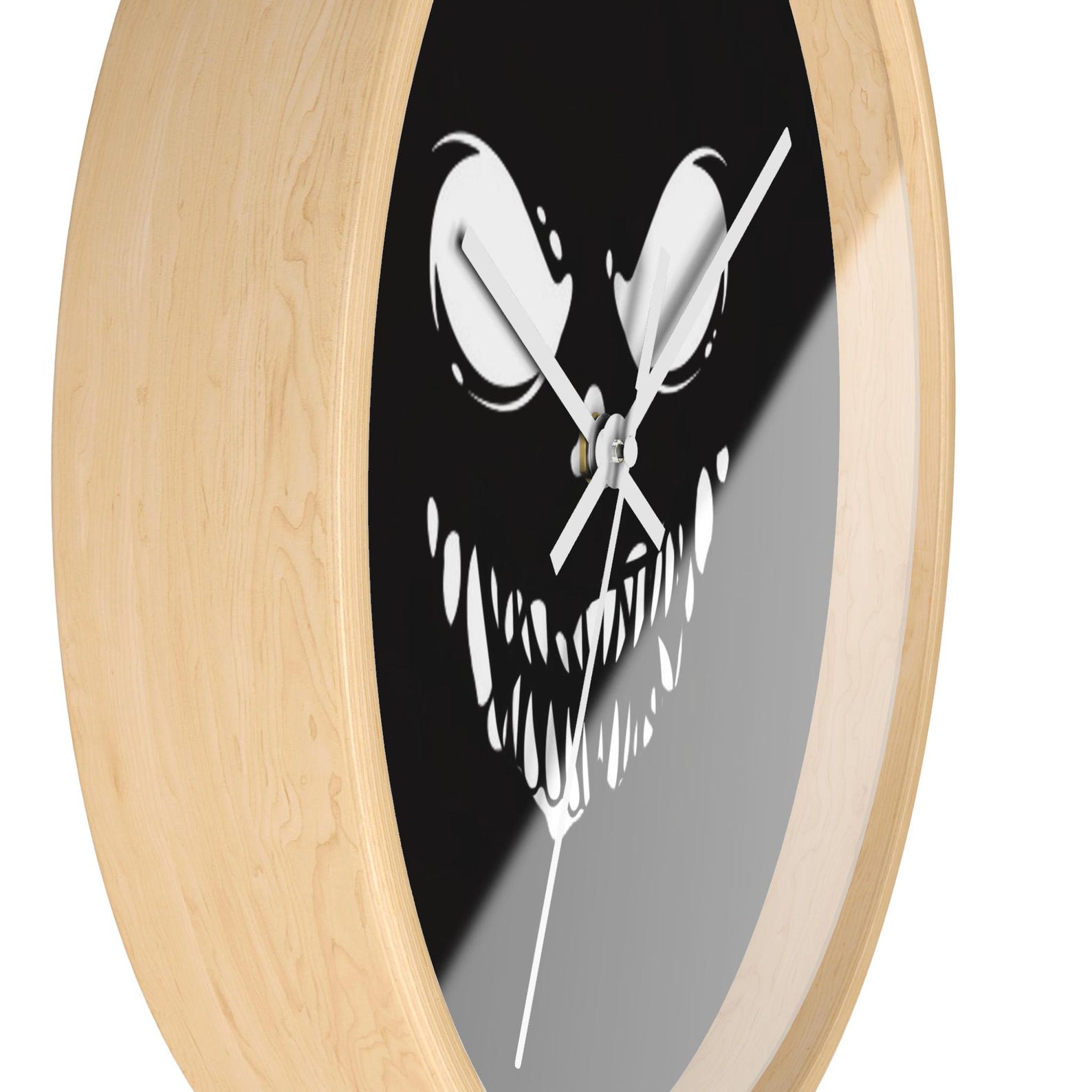 Scary Face Clock, Scary Grinning Face Clock, Scary Skull Clock, Spooky ...