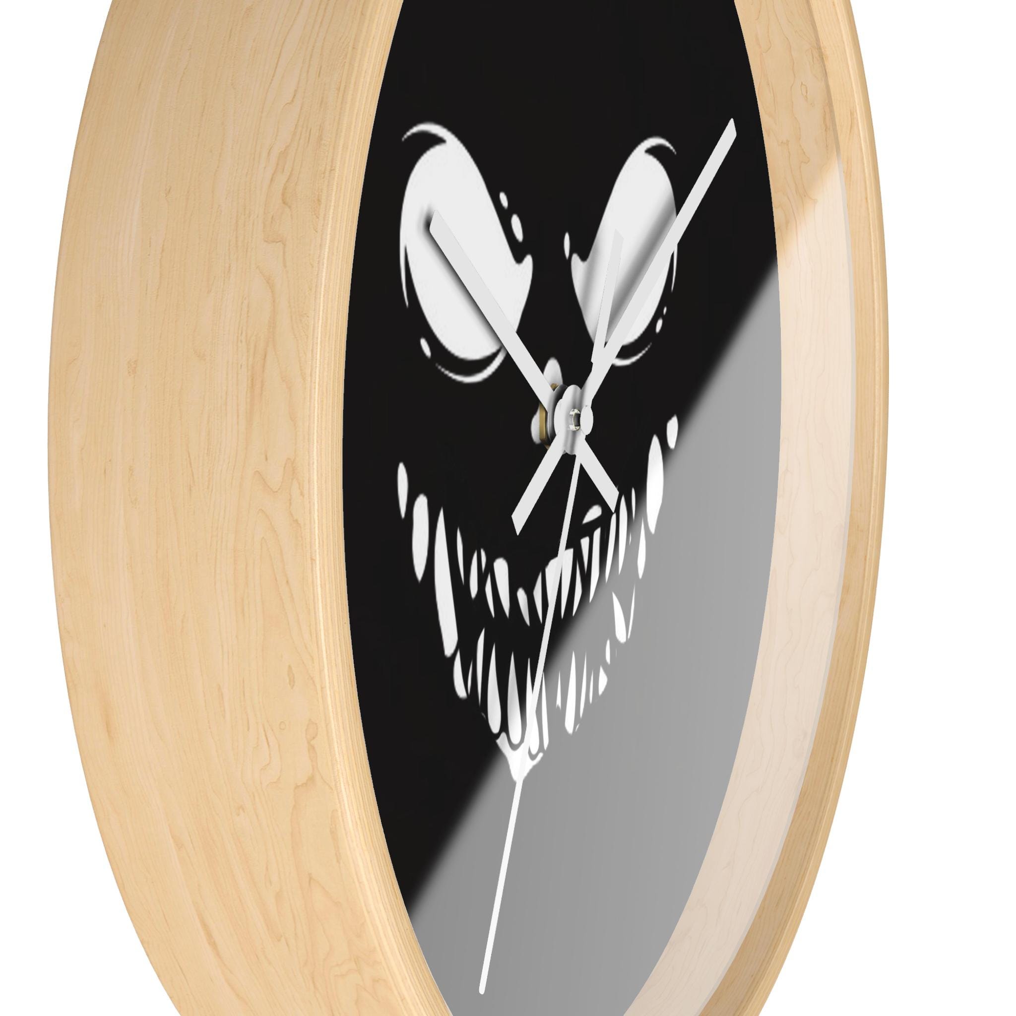 Scary Face Clock, Scary Grinning Face Clock, Scary Skull Clock, Spooky ...